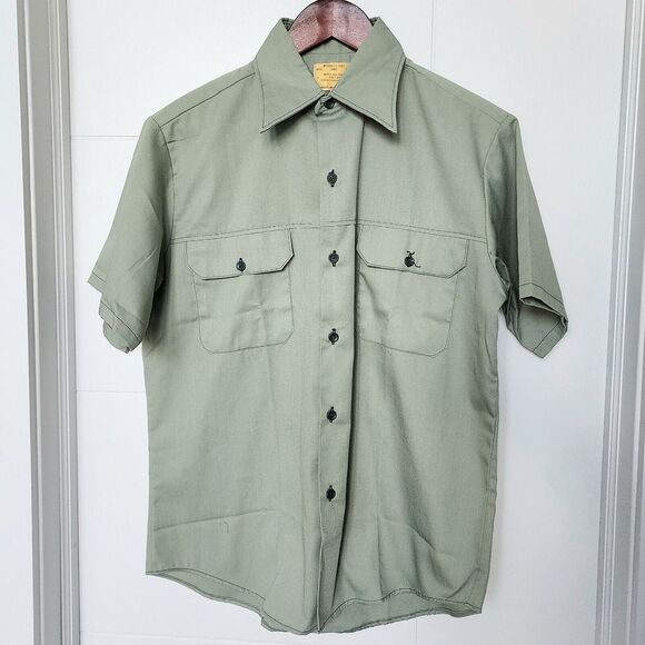 Sears | Shirts | Sears Early 7s Vintage Perma Press Buttonup Work Shirt ...